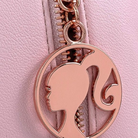 Loungefly | Bags | Loungefly Barbie Rose Gold Logo Convertible Backpack ...